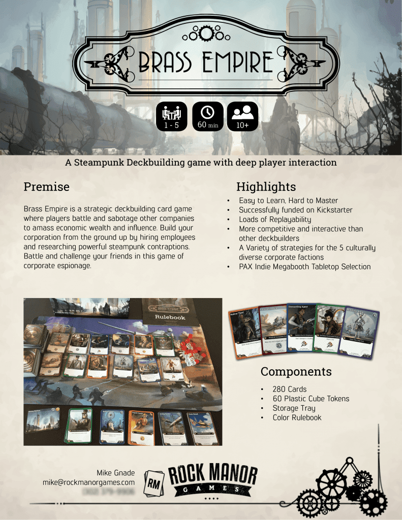 How to Make a Professional looking Sell Sheet - Rock Manor Games